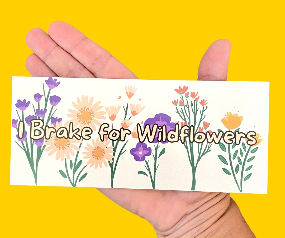 I Brake for Wildflowers Meme Bumper Sticker Bumper Sticker - Etsy