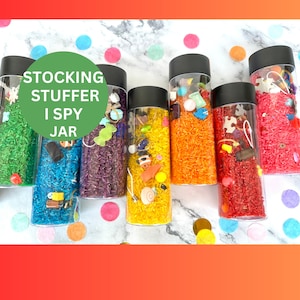 Stocking Stuffers, Christmas, Sensory Bottle, I Spy Jar, I Spy Bottle ...