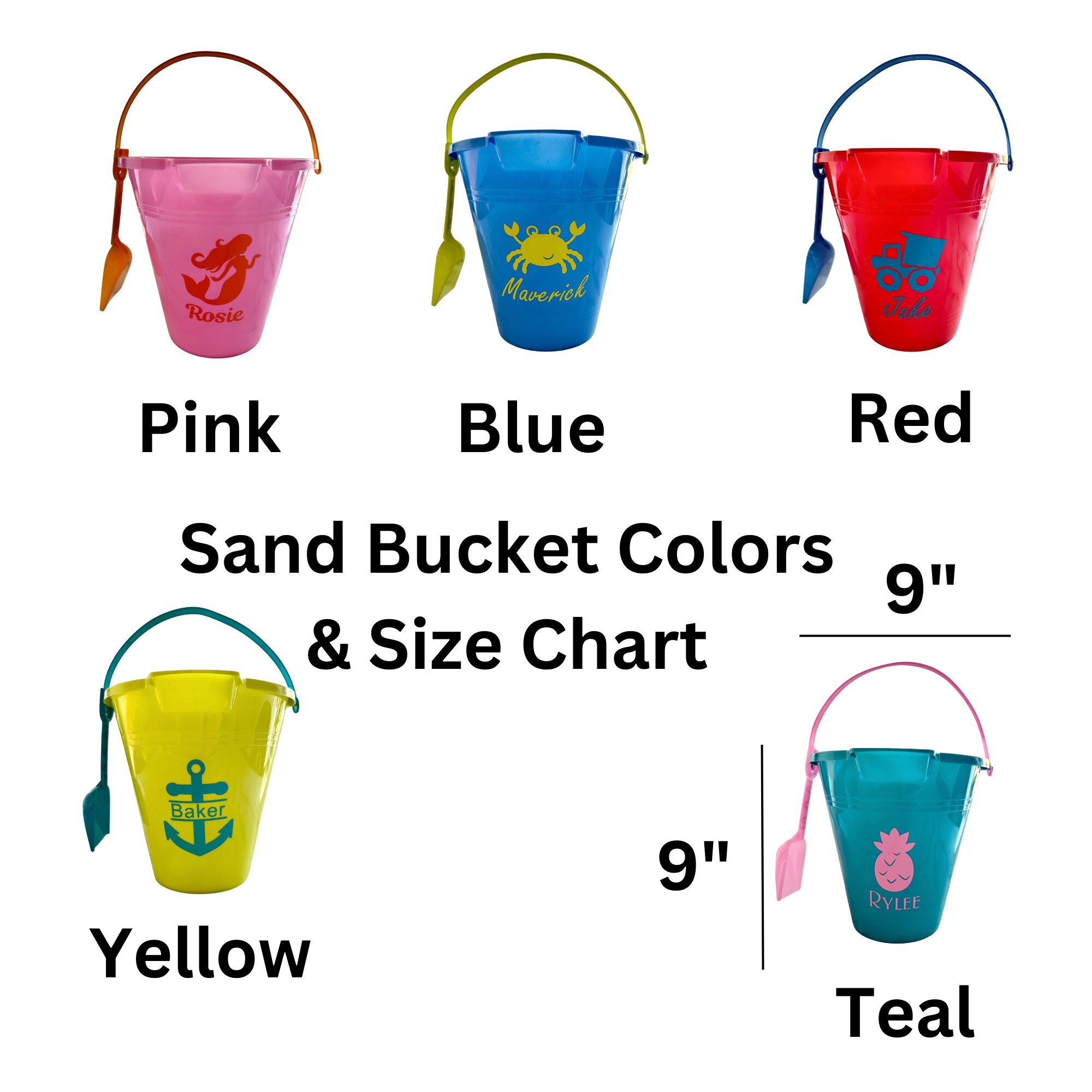 Personalized Gifts, Personalized Kids Beach Bucket, Gift Set, Summer ...