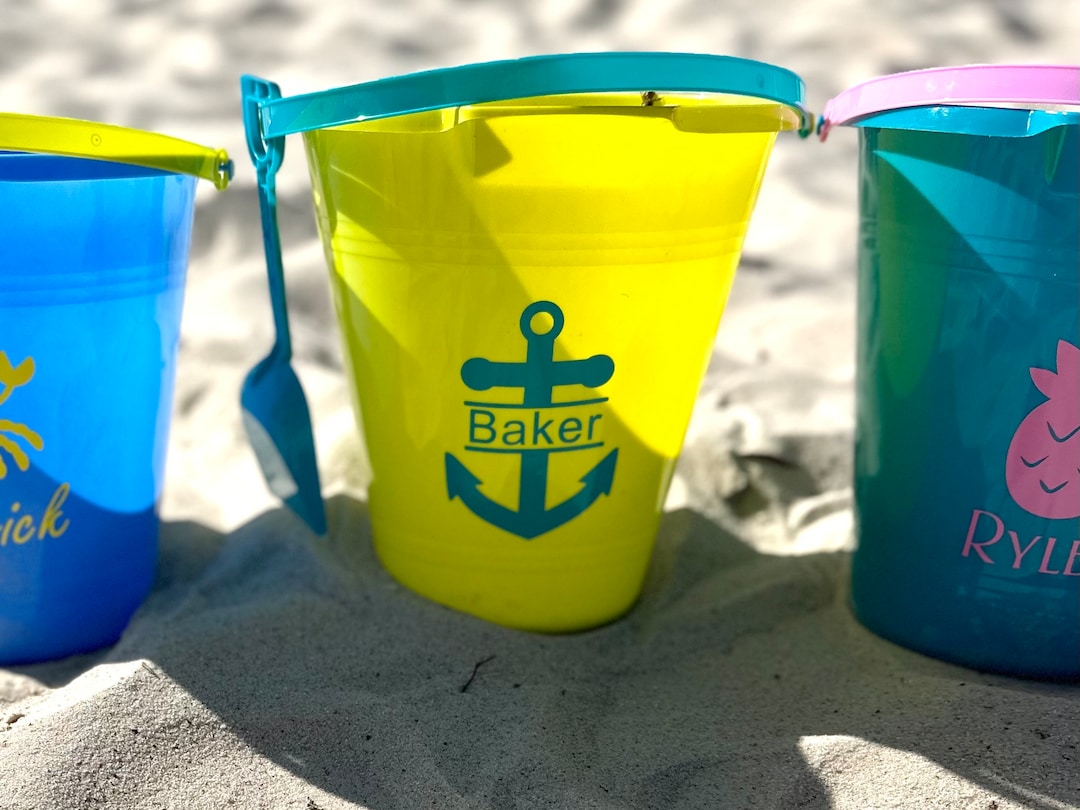 Personalized Kids Beach Bucket , Kids Beach Pail With Shovel, Sand Toys ...