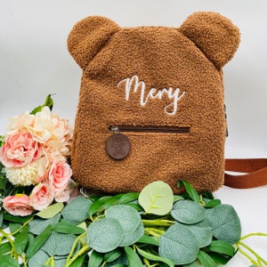 Teddy Bear Backpack Toddler Backpack, Custom Name Backpack Embroidered ...