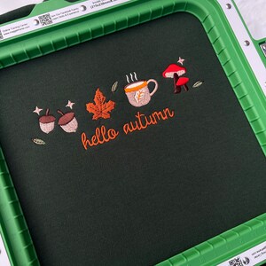 Cozy Autumn Embroidered Falling Leaves Sweatshirt, Fall Leaves Crewneck ...