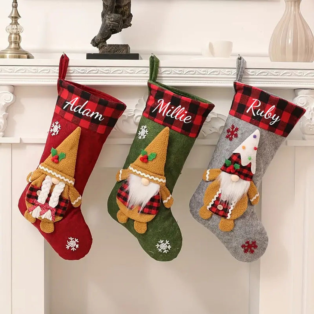 Personalized Embroidered Christmas Stockings, Custom Family Names ...