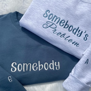 Custom Text/ Slogan Embroidered Sweatshirt | Personalised Crew Neck for ...