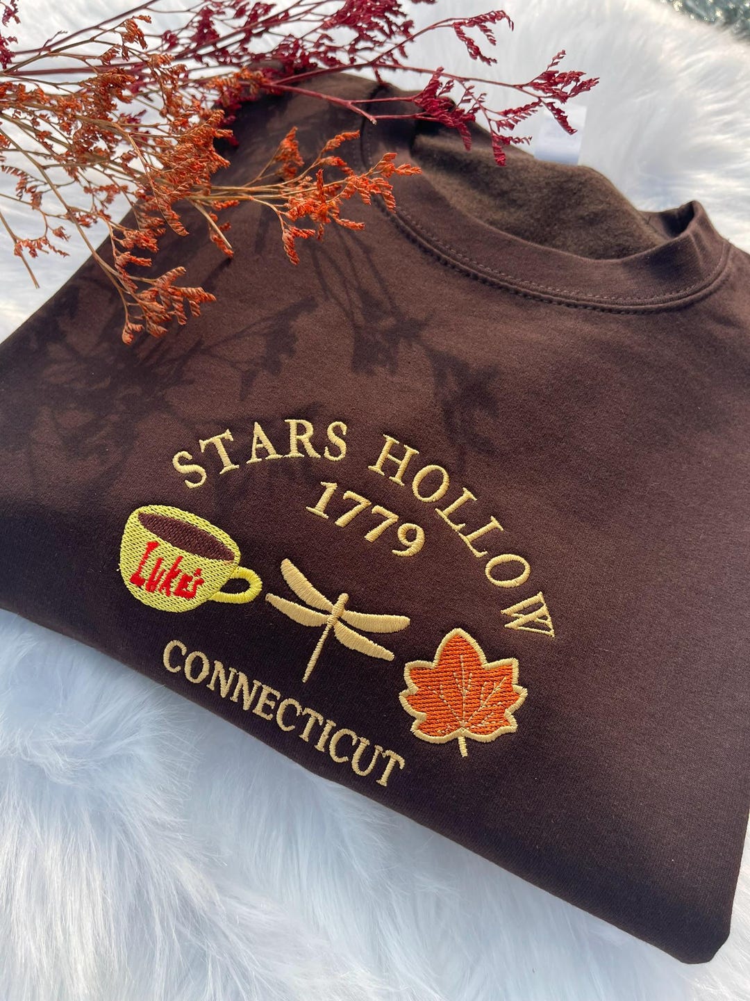 Stars Hollow 1779 Connecticut Embroidery Sweatshirt, Autumn Hoodie ...