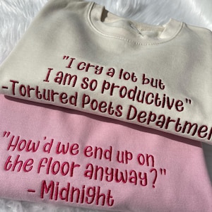 Custom Text/ Slogan Embroidered Sweatshirt | Personalised Crew Neck for ...