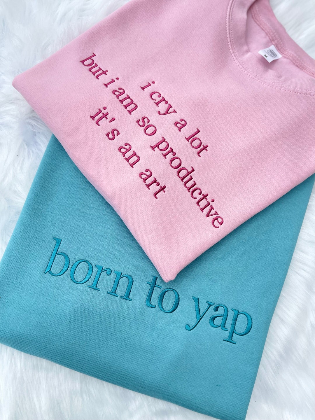 Custom Text/ Slogan Embroidered Sweatshirt | Personalised Crew Neck for ...
