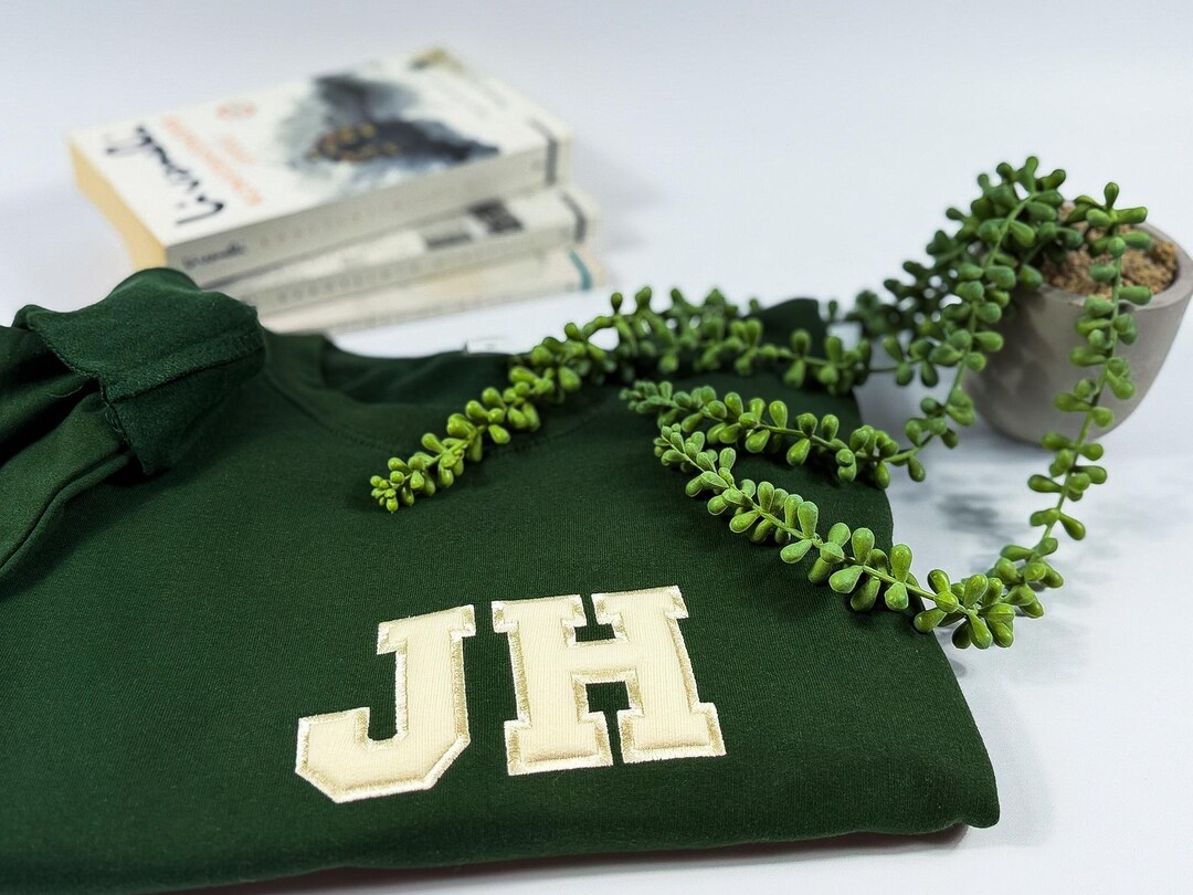 Personalised Embossed Puff Letter Initial Embroidery Matching ...