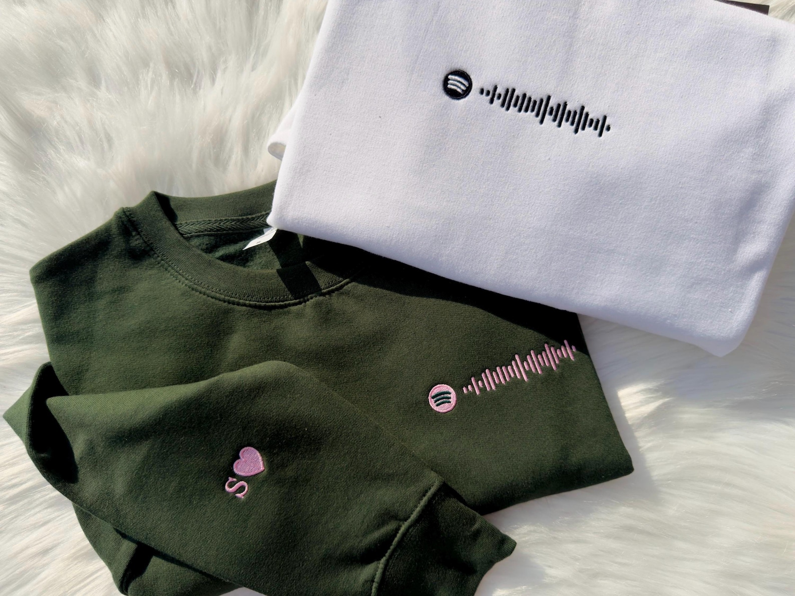 Custom Spotify Code Matching Embroidered Sweatshirt Personalised Music ...