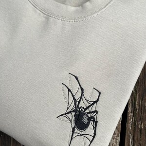 Spider Web Halloween Embroidery Sweatshirt, Retro Fall Hoodie, Fall ...