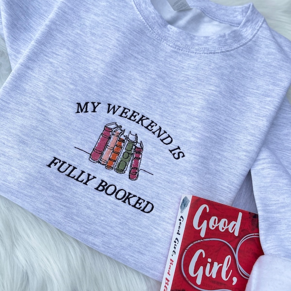 Embroidered Fully Booked Shirt - Etsy