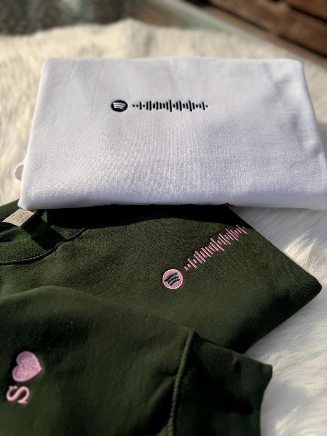 Custom Spotify Code Matching Embroidered Sweatshirt Personalised Music ...
