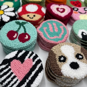 Set of Two Car Coasters | Tufted Cute Car Coaster | New Car Gift ...