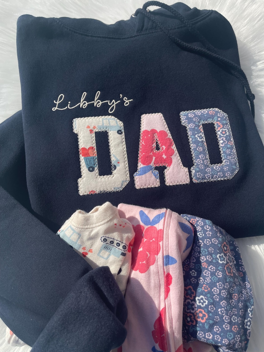 Dad, Daddy Embroidered Baby Clothes Applique Sweatshirt Papa Sweatshirt ...