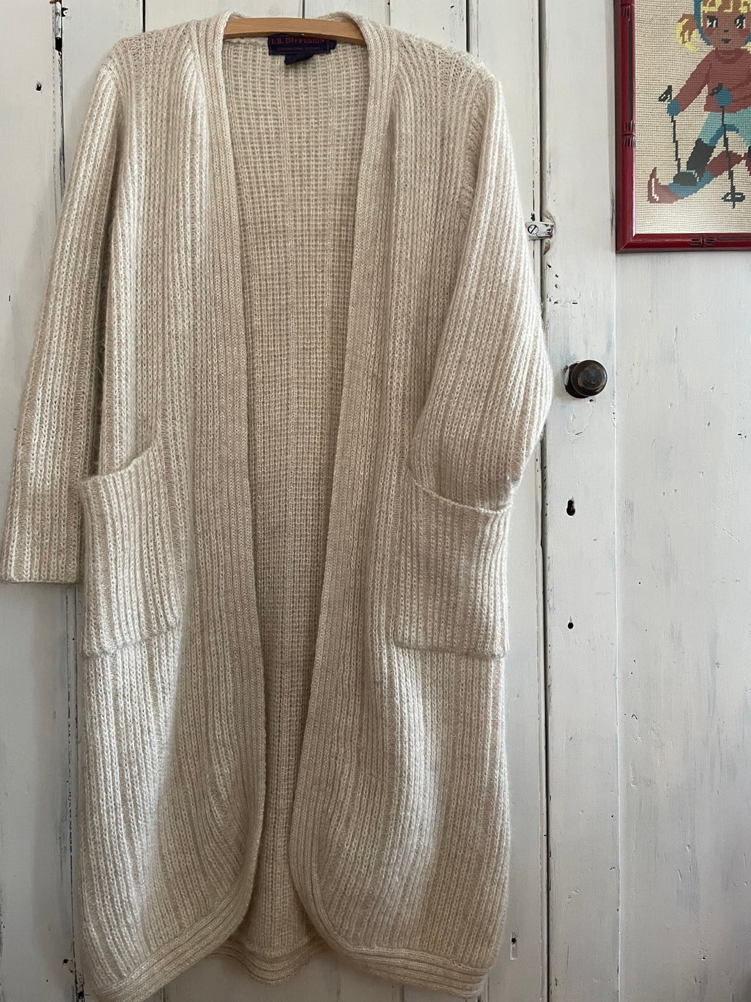 Vintage Wool Cardigan Cream - Etsy