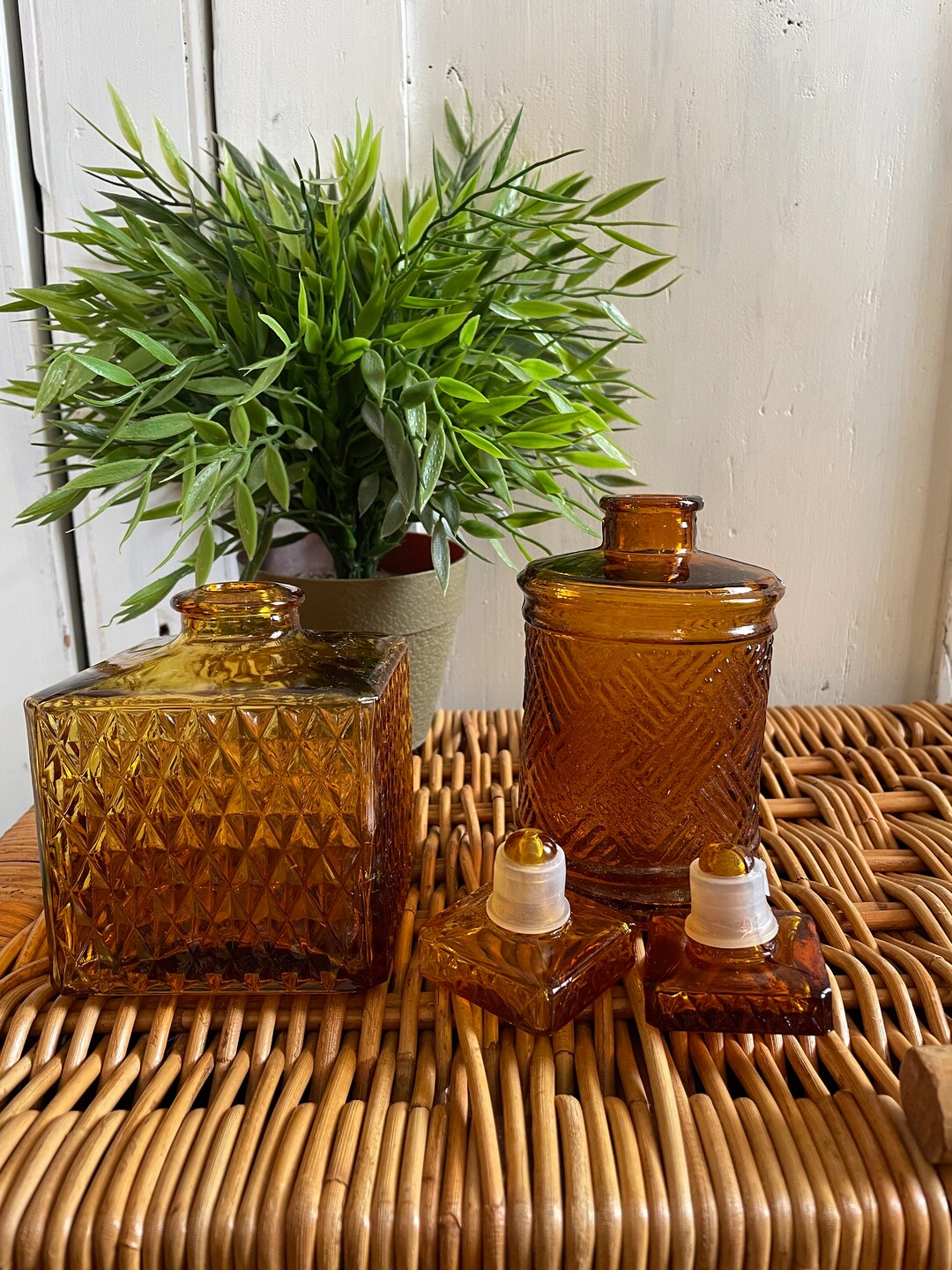 Vintage Carafe Glass Brown - Etsy