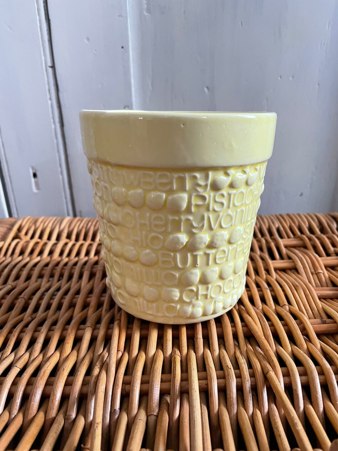 Vintage Ceramic Planter Yellow - Etsy
