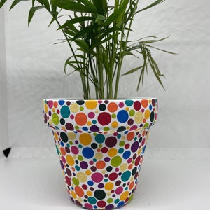 Spotty Hand Painted Plant Pot - Etsy