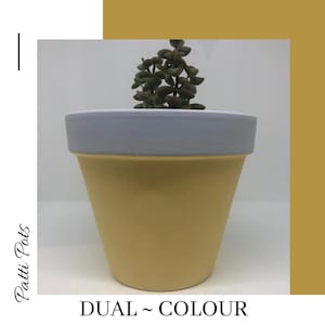Large Dual Colour Hand Painted Terracotta Plant Pot - Etsy UK