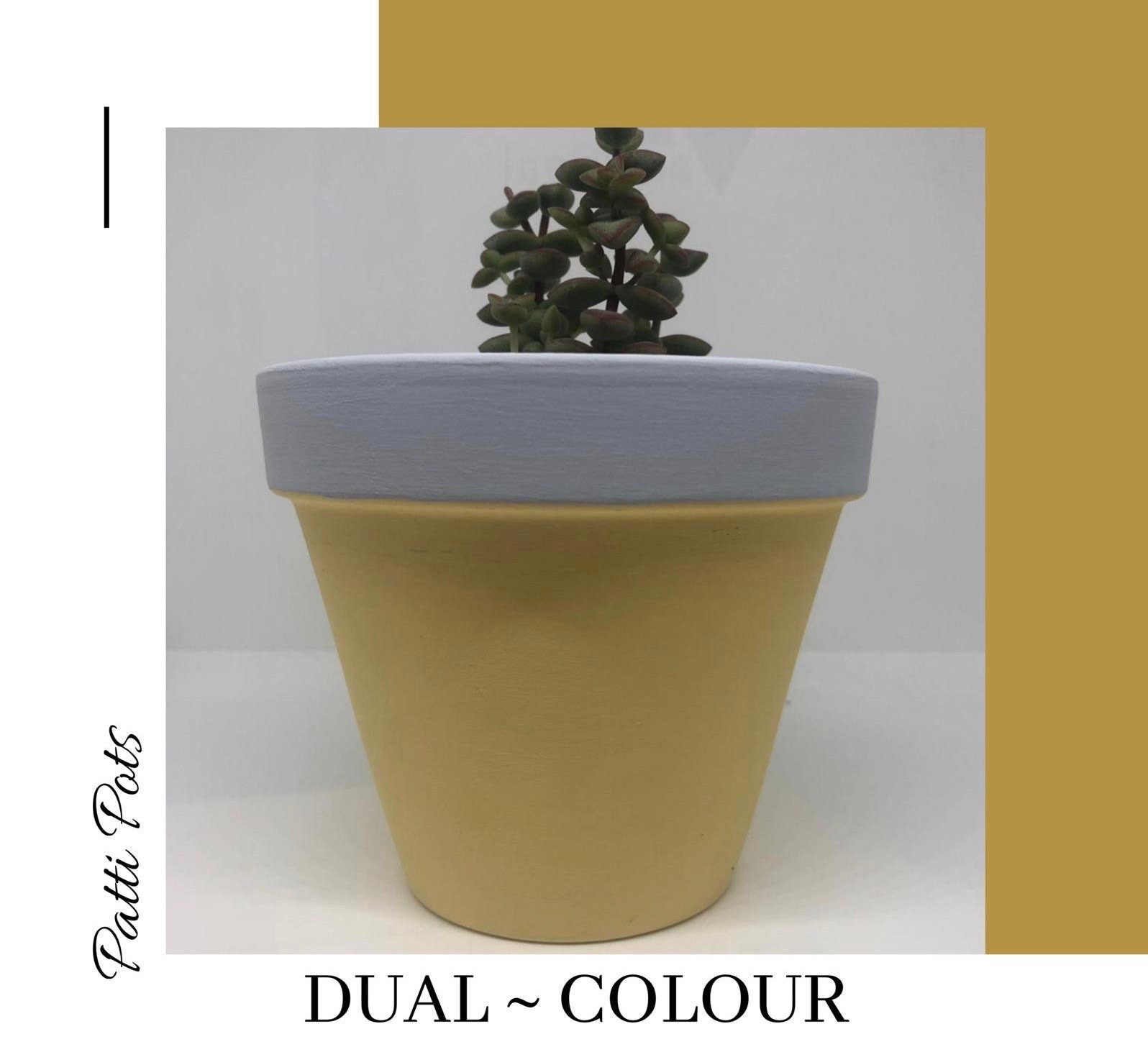 Large Dual Colour Hand Painted Terracotta Plant Pot | Etsy