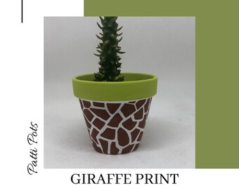 Zebra Print Hand Painted Terracotta Plant Pot | Etsy