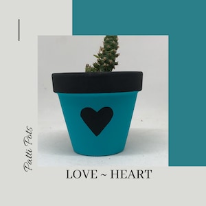 Love Heart 2 Colour Hand Painted Terracotta Plant Pots - Etsy UK
