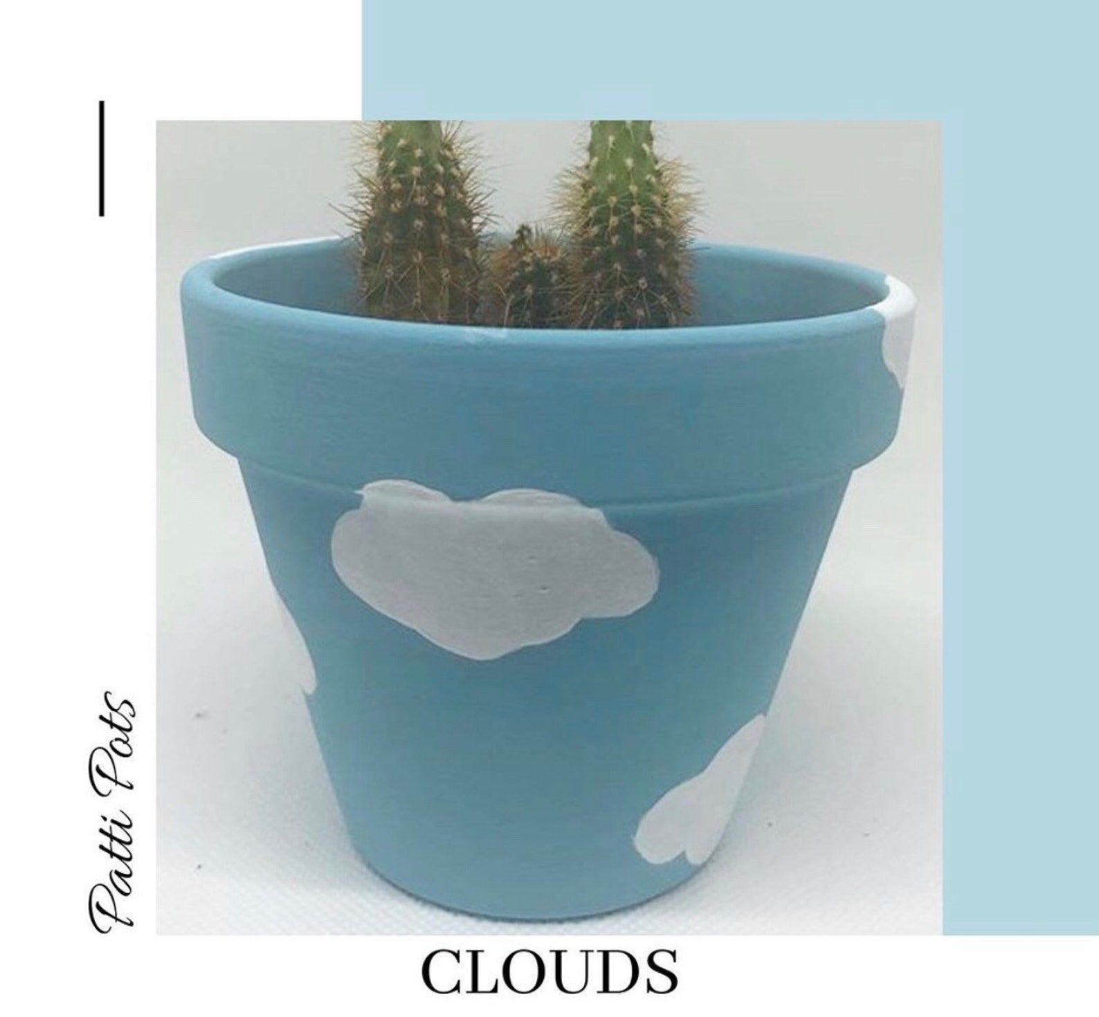Clouds Hand Painted Terracotta Plant Pot | Etsy