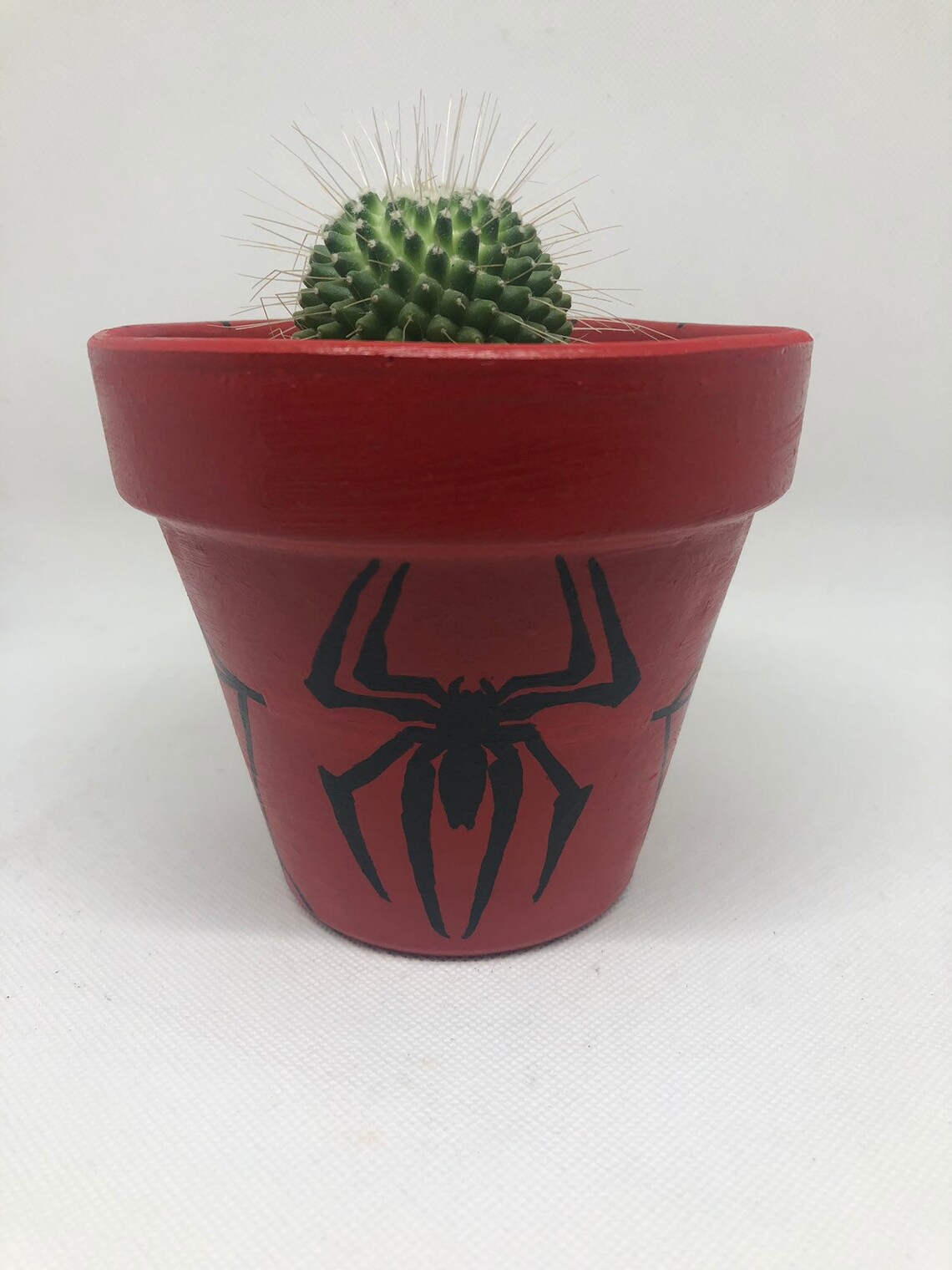 Spider-man Hand Painted Terracotta Plant Pot - Etsy