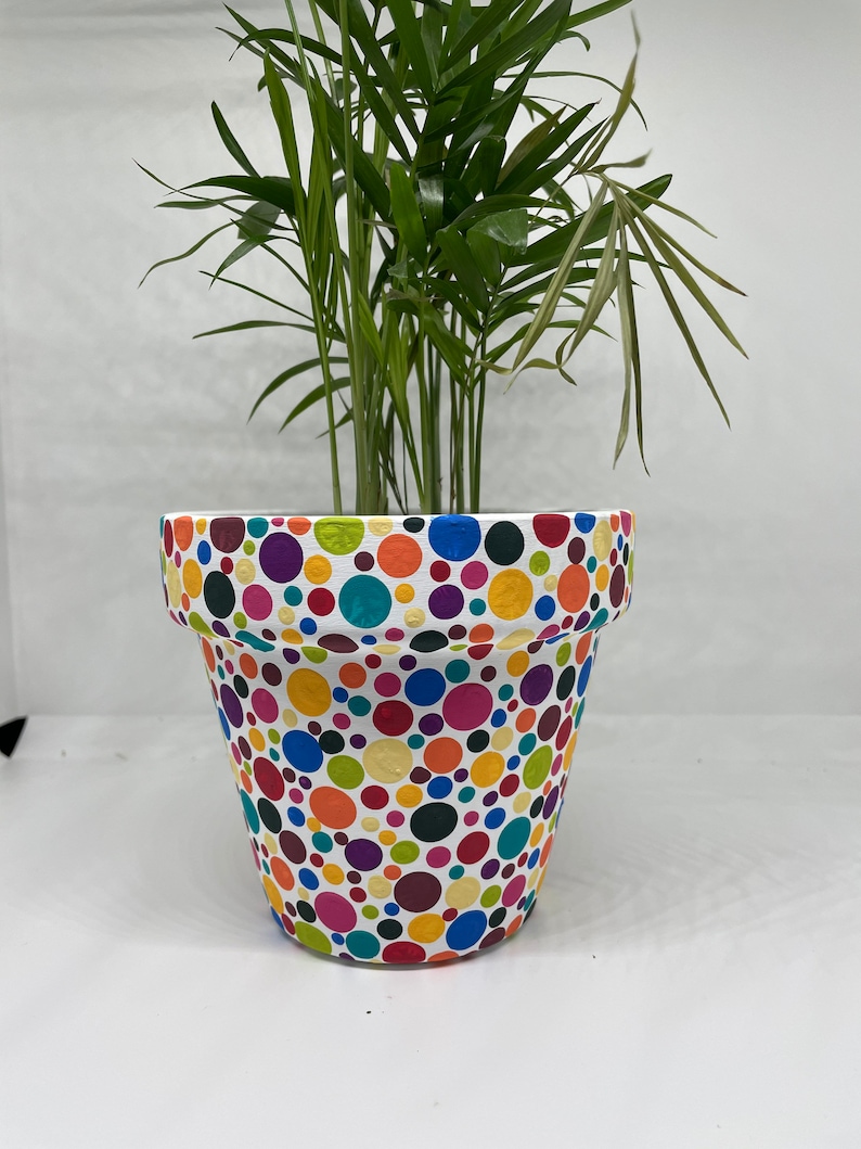 Spotty Hand Painted Plant Pot - Etsy