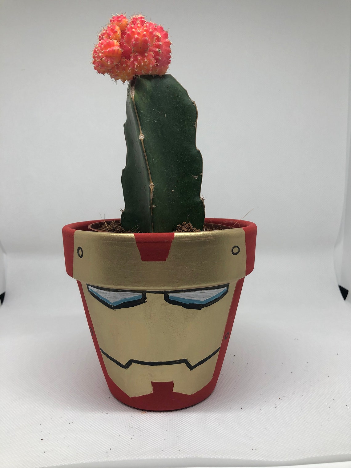 Ironman Hand Painted Terracotta Plant Pot - Etsy