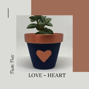Love Heart 2 Colour Hand Painted Terracotta Plant Pots - Etsy UK