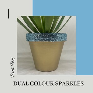 Large Hand Painted Dual Colour Glitter Terracotta Plant Pot - Etsy