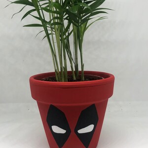 Deadpool Hand Painted Terracotta Plant Pot - Etsy UK