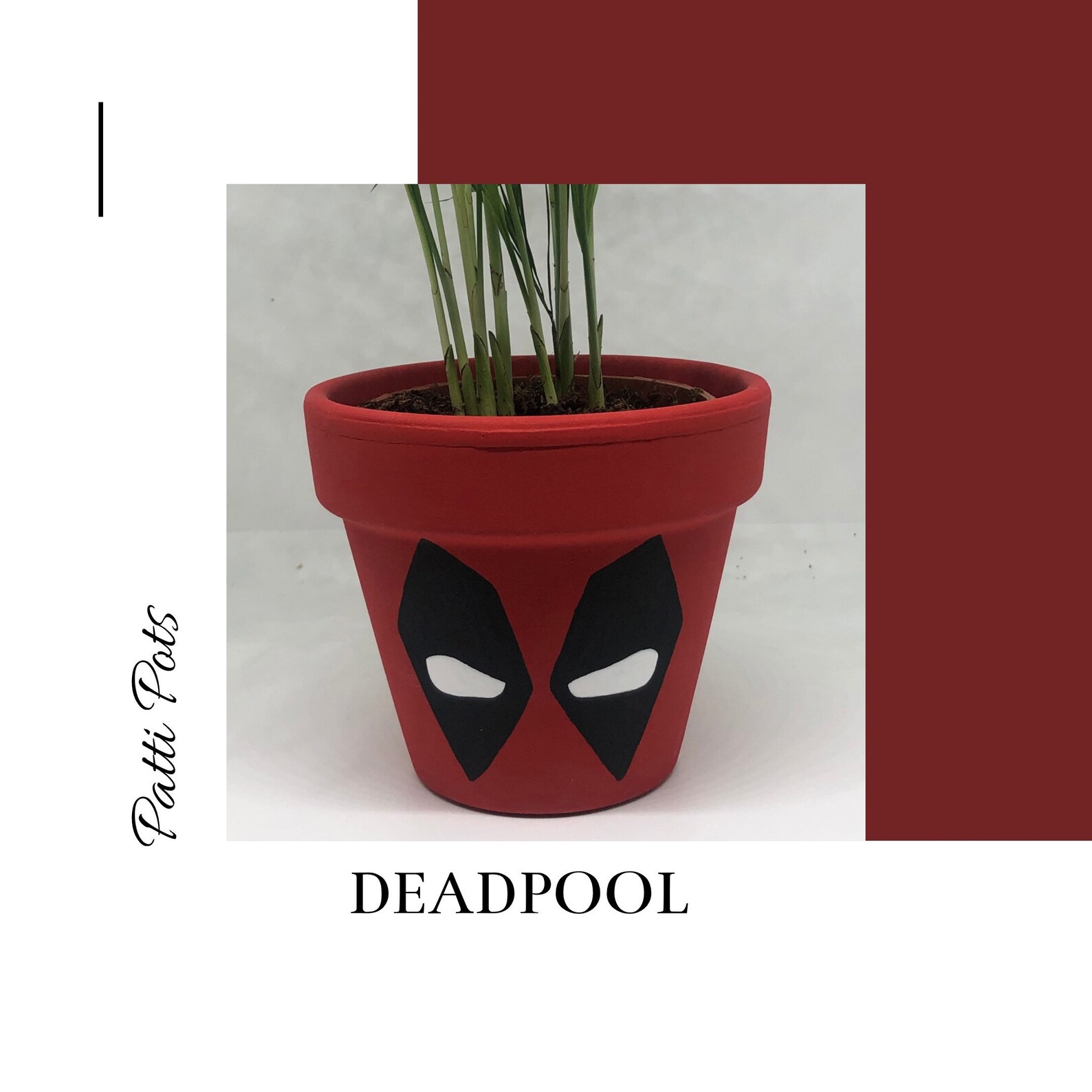 Deadpool Hand Painted Terracotta Plant Pot - Etsy UK