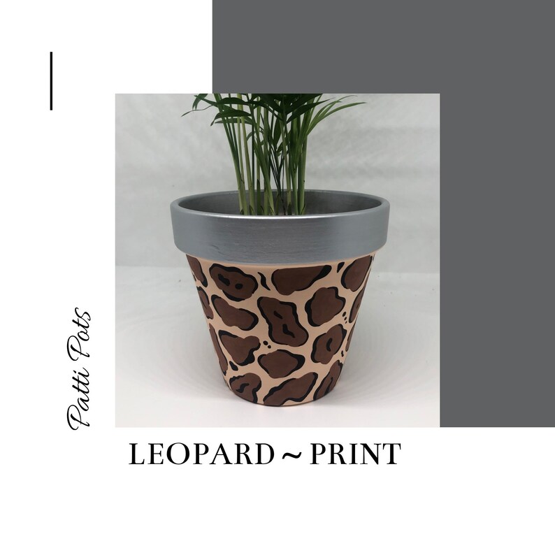 Leopard Print Hand Painted Terracotta Plant Pot | Etsy