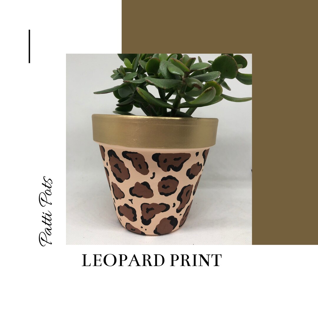 Leopard Print Hand Painted Terracotta Plant Pot - Etsy