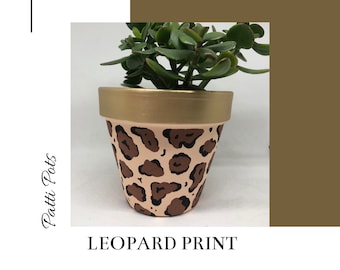 Leopard Print Hand Painted Terracotta Plant Pot - Etsy