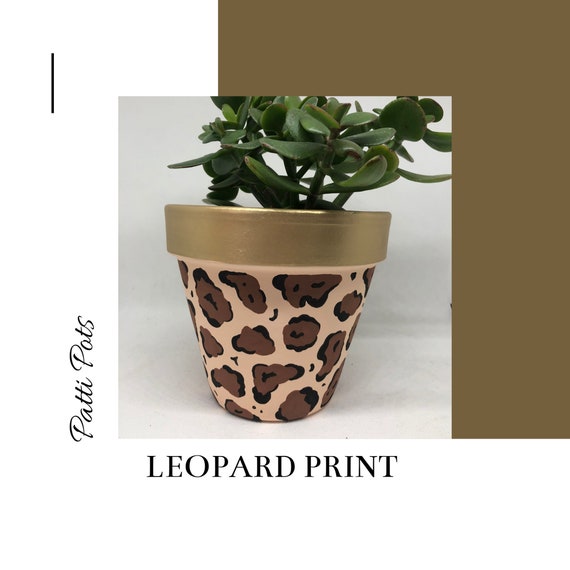 Leopard Print Hand Painted Terracotta Plant Pot - Etsy