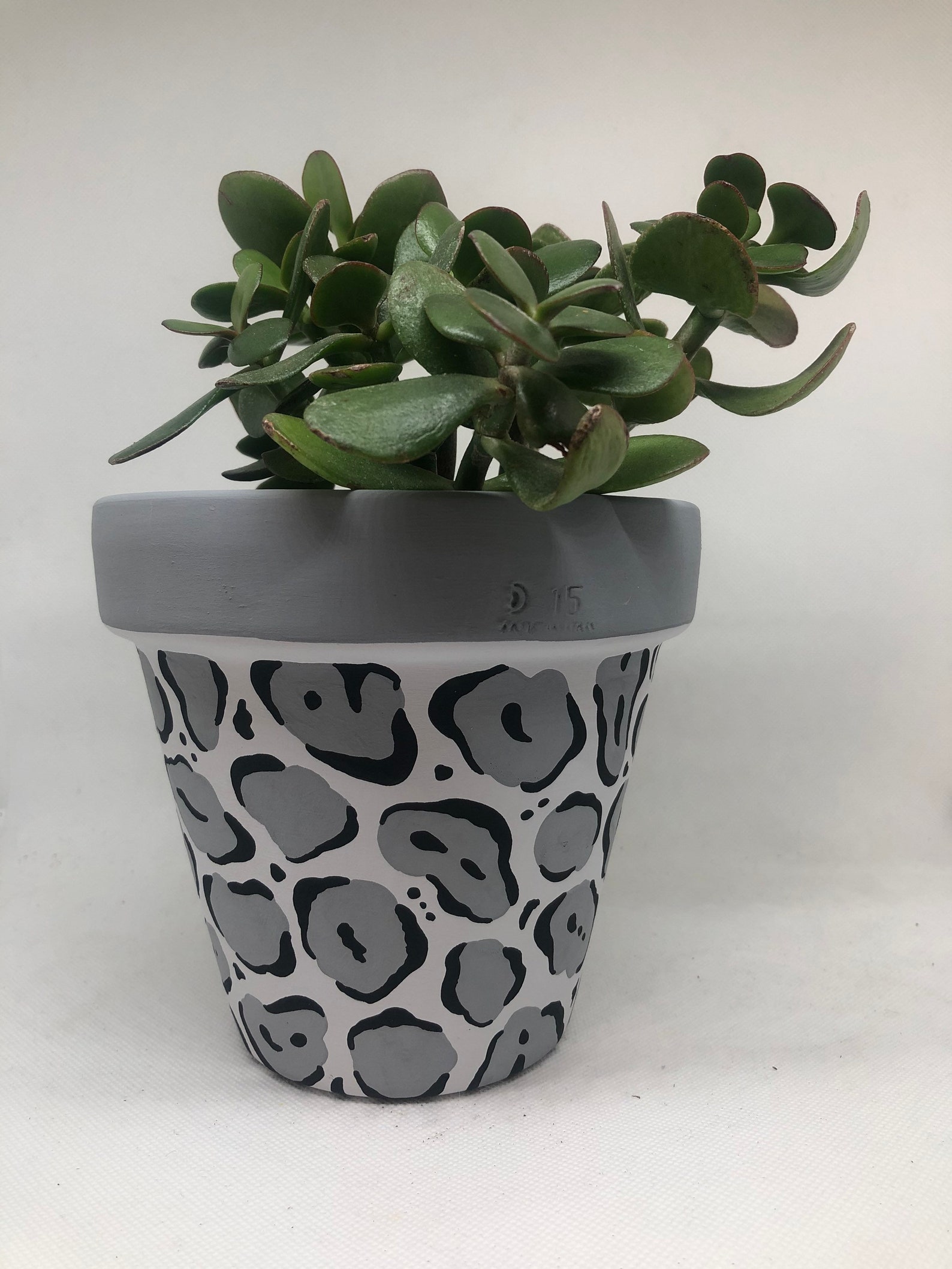 Grey Leopard Print Hand Painted Terracotta Plant Pot - Etsy UK