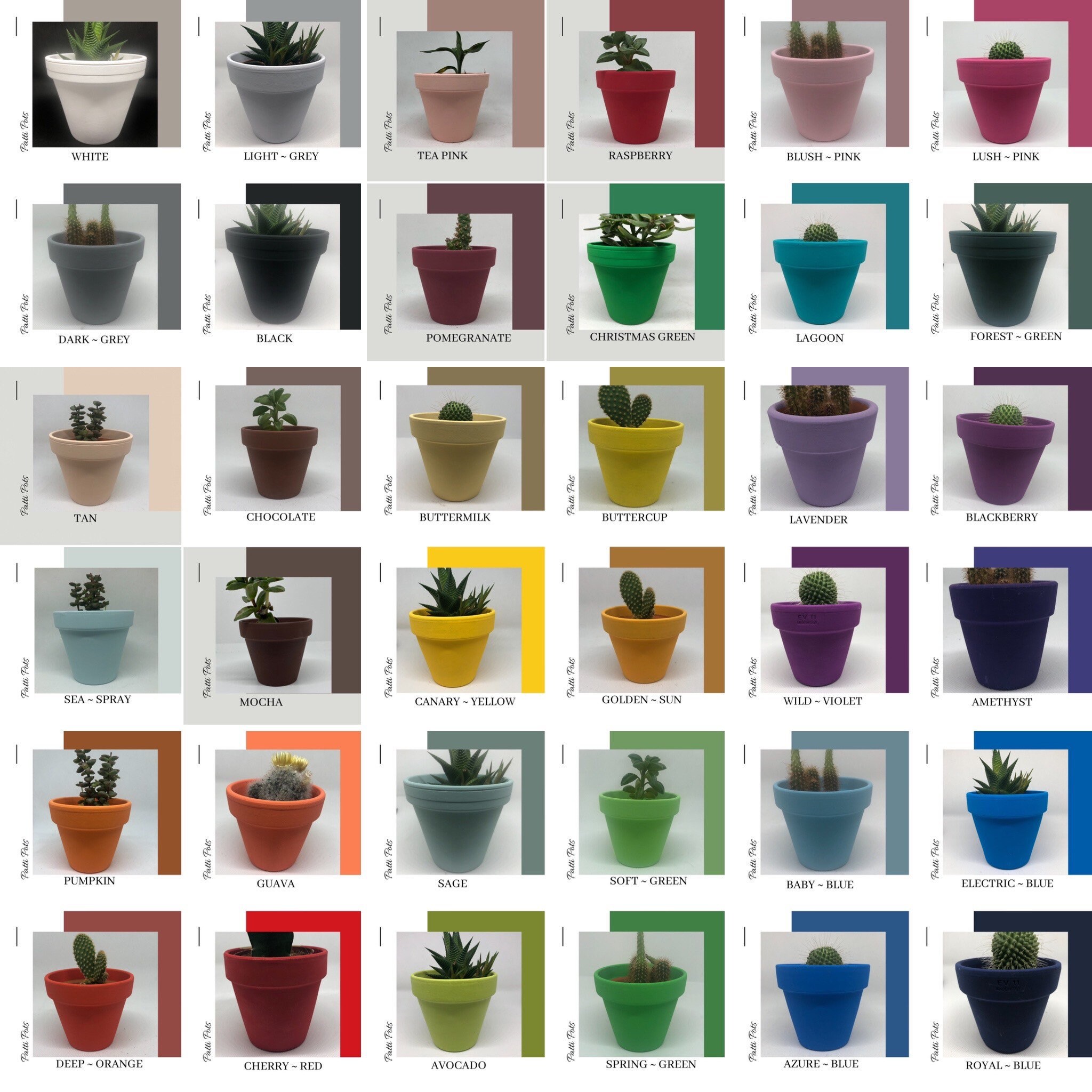 Large Dual Colour Hand Painted Terracotta Plant Pot | Etsy