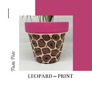 Leopard Print Hand Painted Terracotta Plant Pot - Etsy