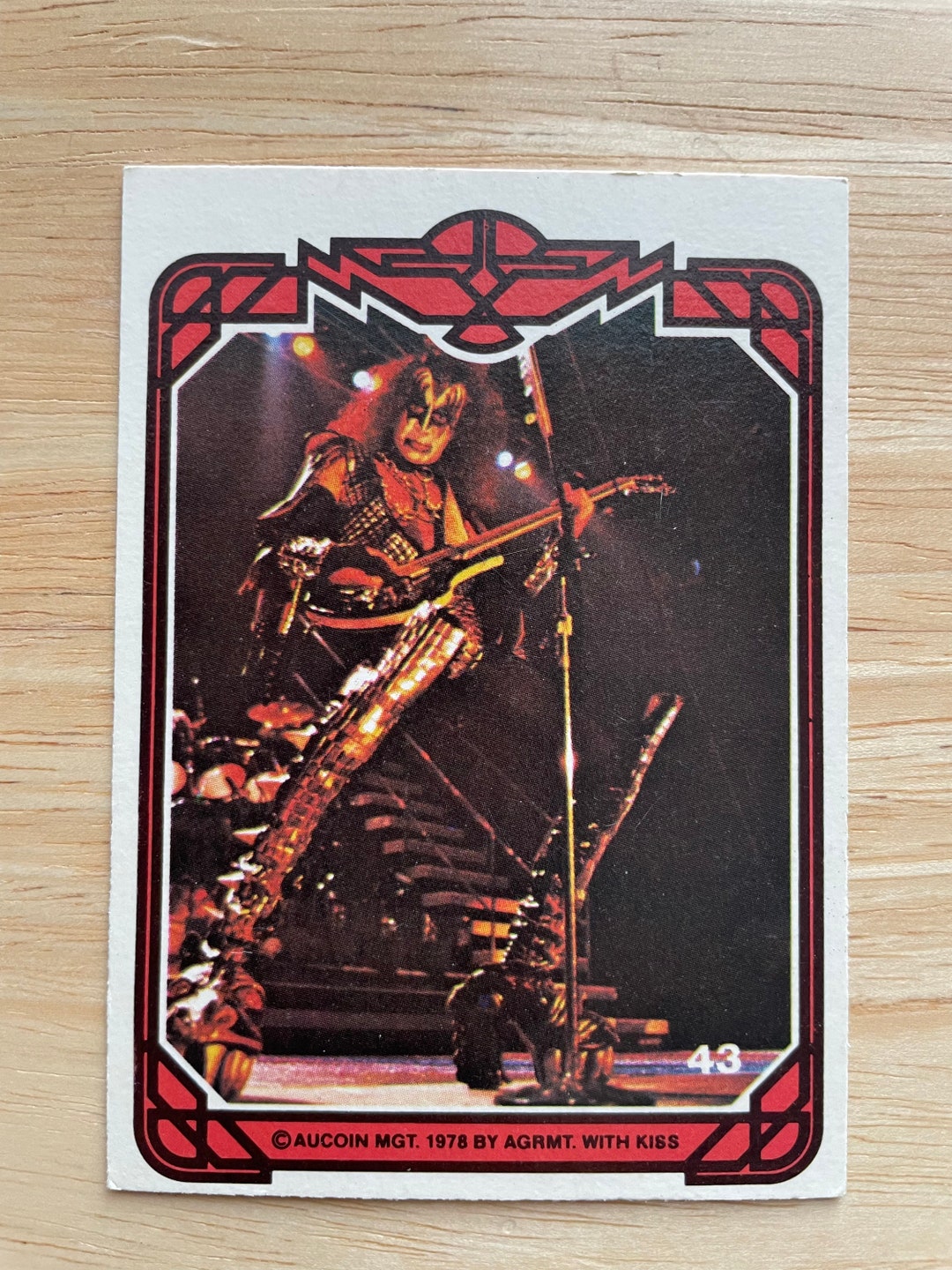 KISS Card 1978 Collector Card Number 43 Gene Simmons Vintage Card Kiss ...