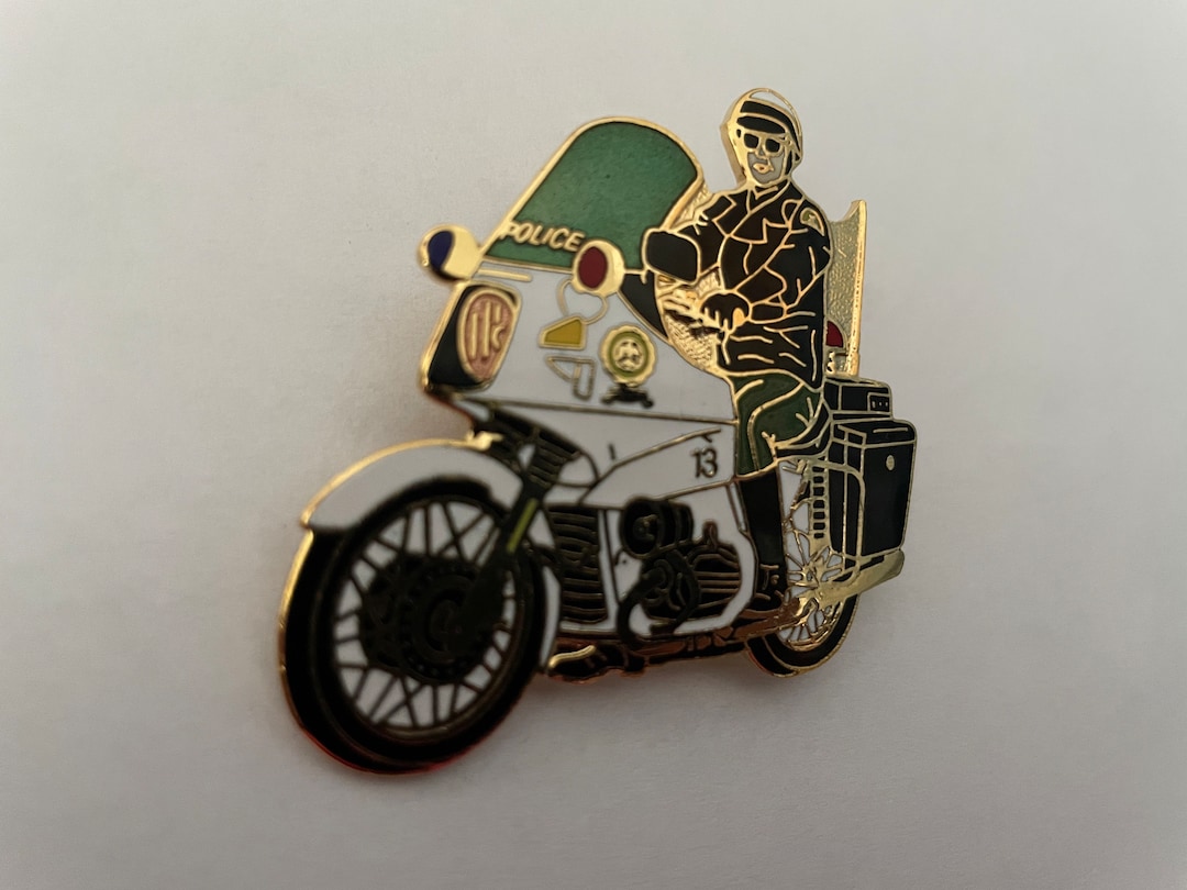 Vintage Lapel Pin Surete Du Quebec Police Motorcycle Enamel Gold Tone ...
