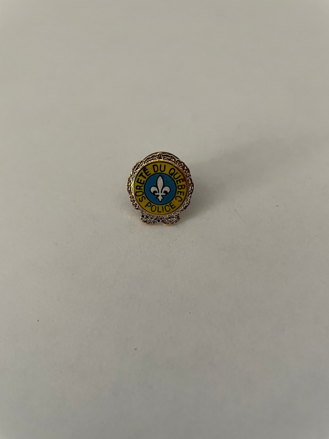 Vintage Lapel Pin Surete Du Quebec Police Enamel Gold Tone Blue Quebec ...