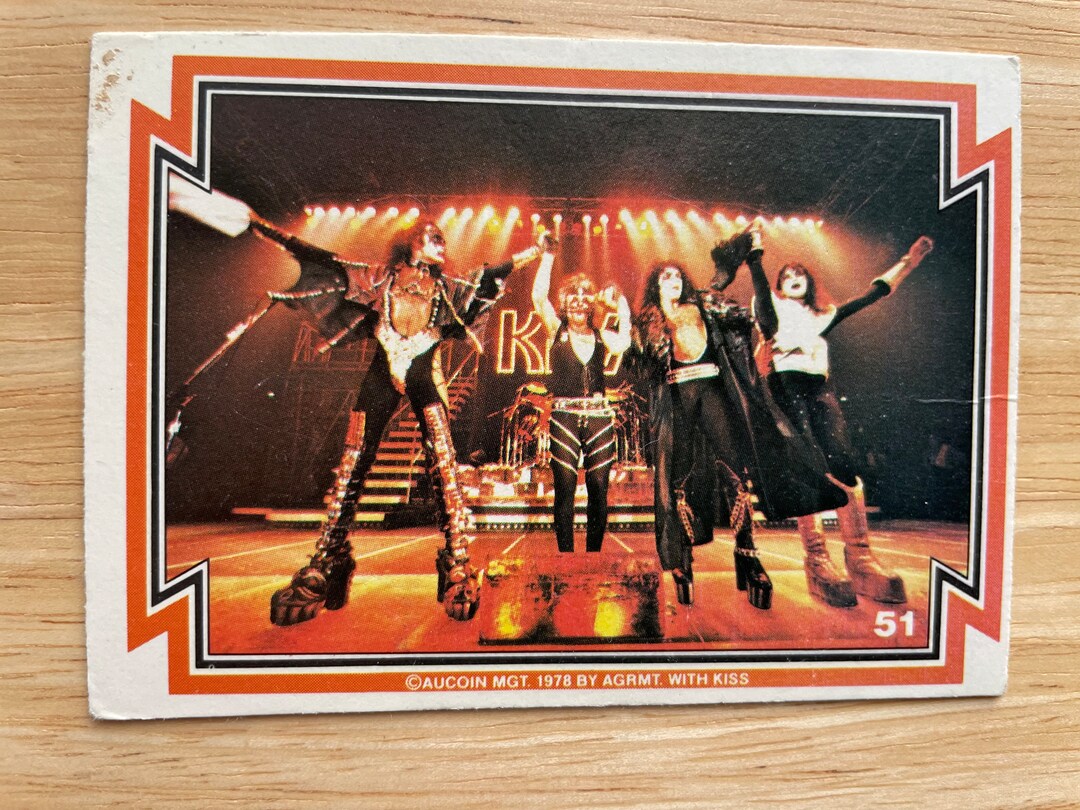 KISS Card 1978 Collector Card Band on Stage Number 51 Vintage Kiss Card ...