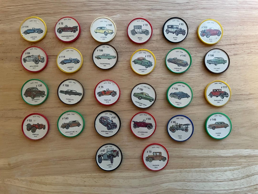 Jell-o CAR Coin Set Vintage 1960s Plastic Disk Collection Advertising ...