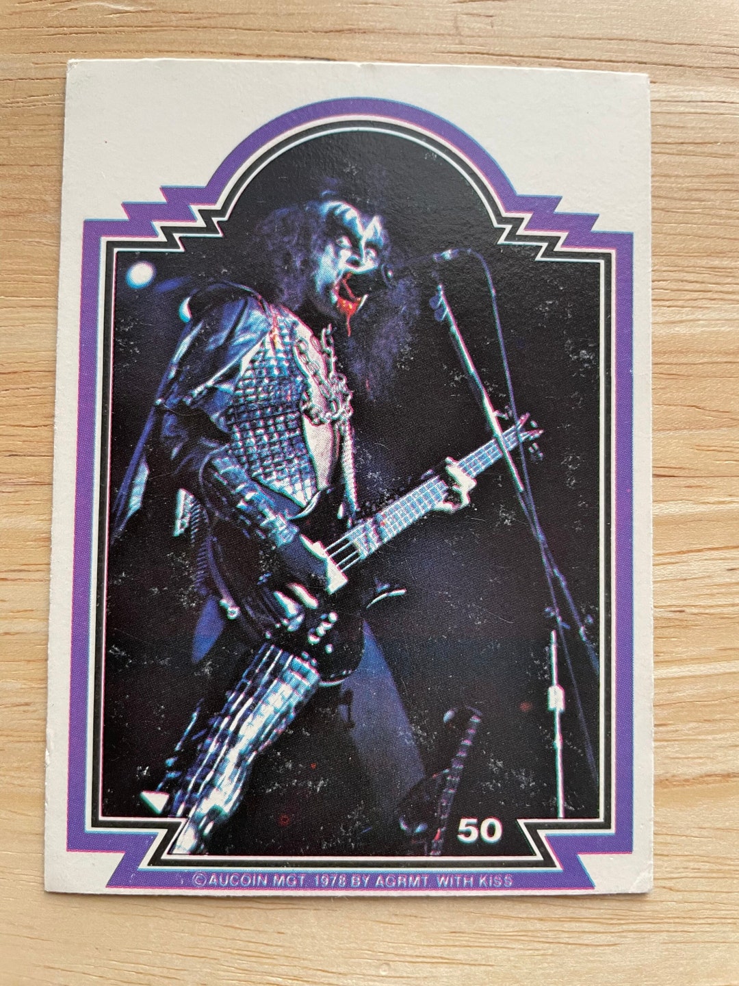KISS Card 1978 Collector Card Number 50 Gene Simmons Vintage Kiss Card ...
