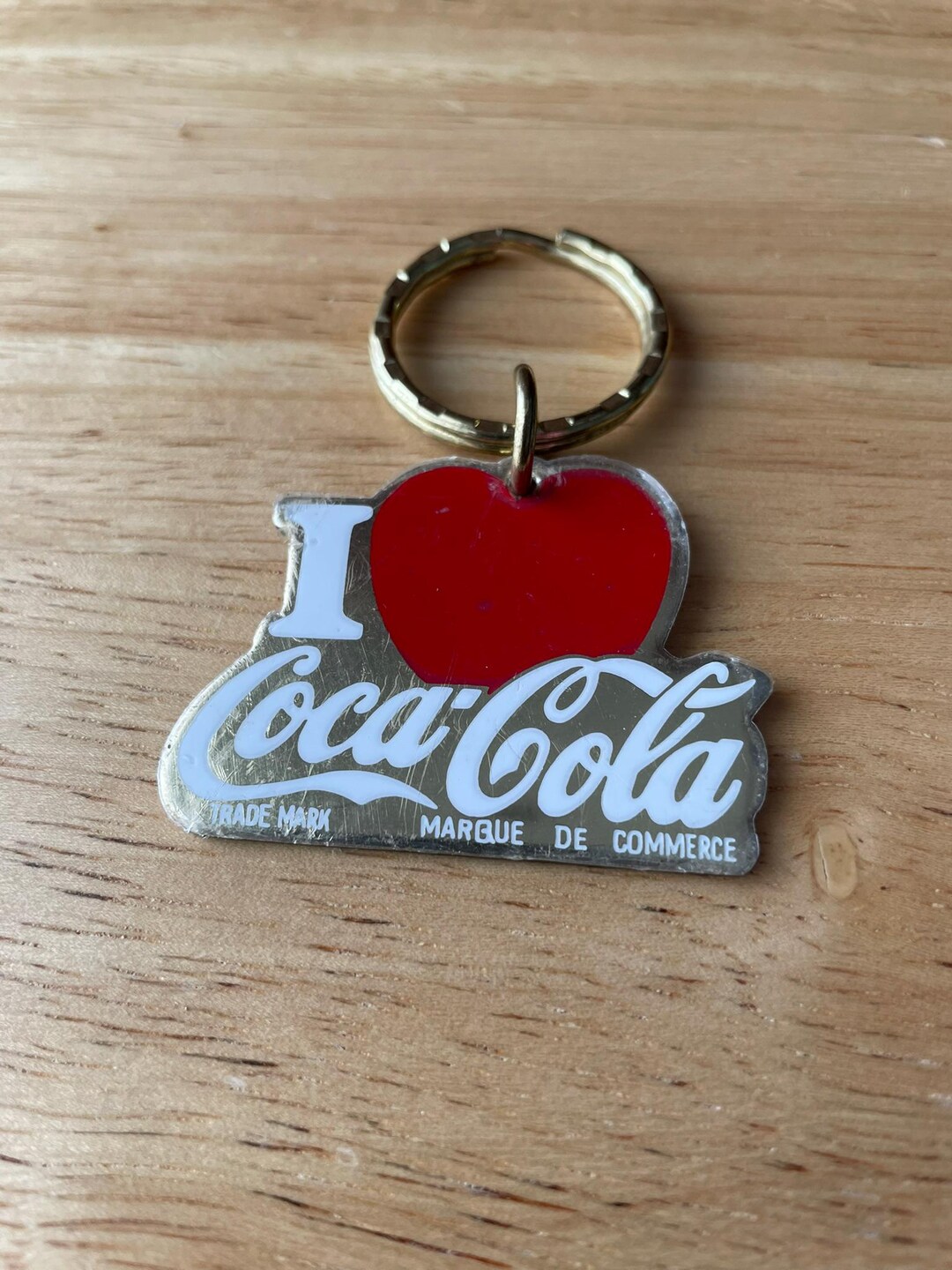 COKE Soft Drink Key Chain Vintage Key Ring Coke I Love Heart Red White ...