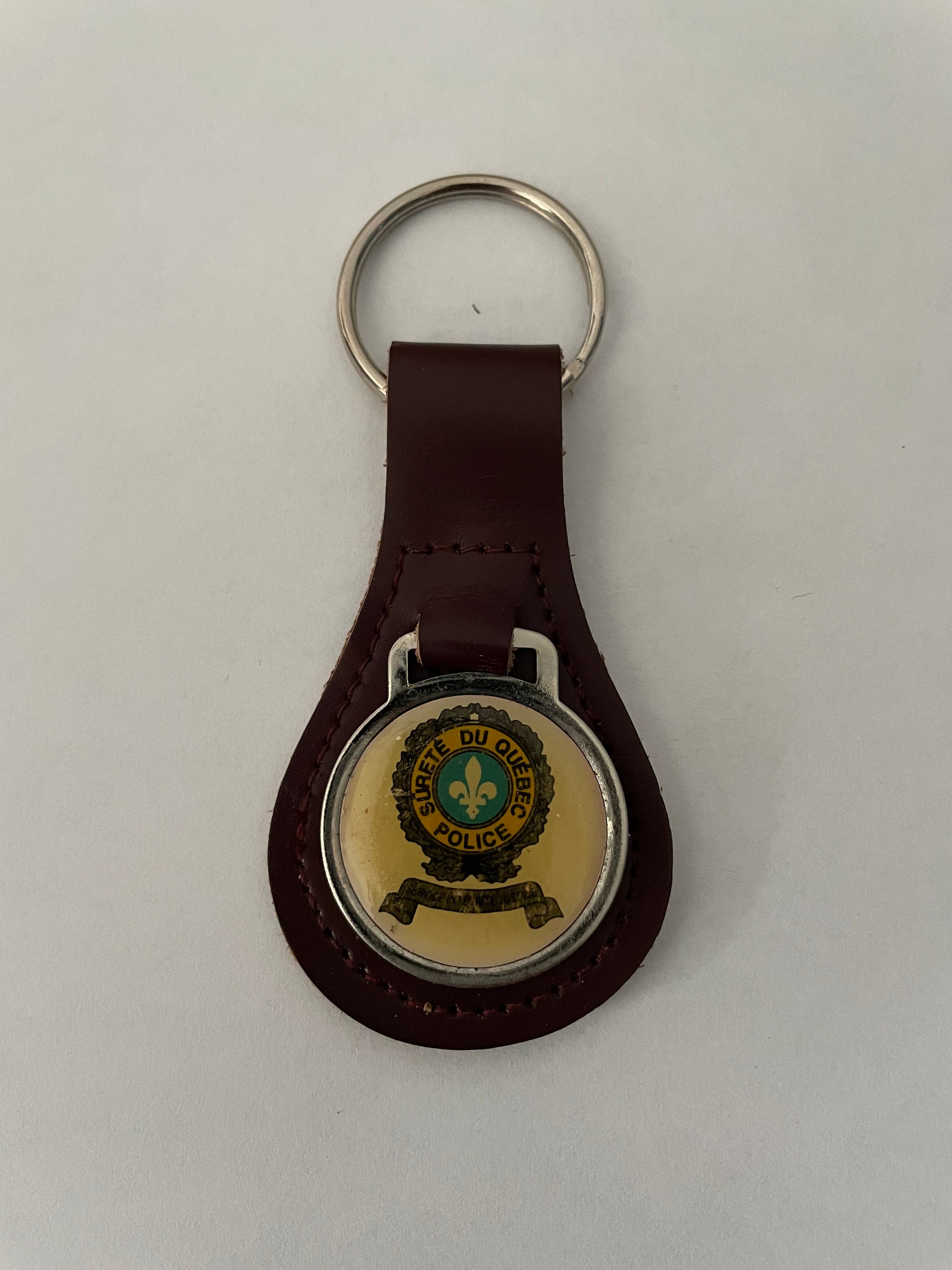 Vintage Keychain Surete Du Quebec Police Black Leather Quebec Canada ...