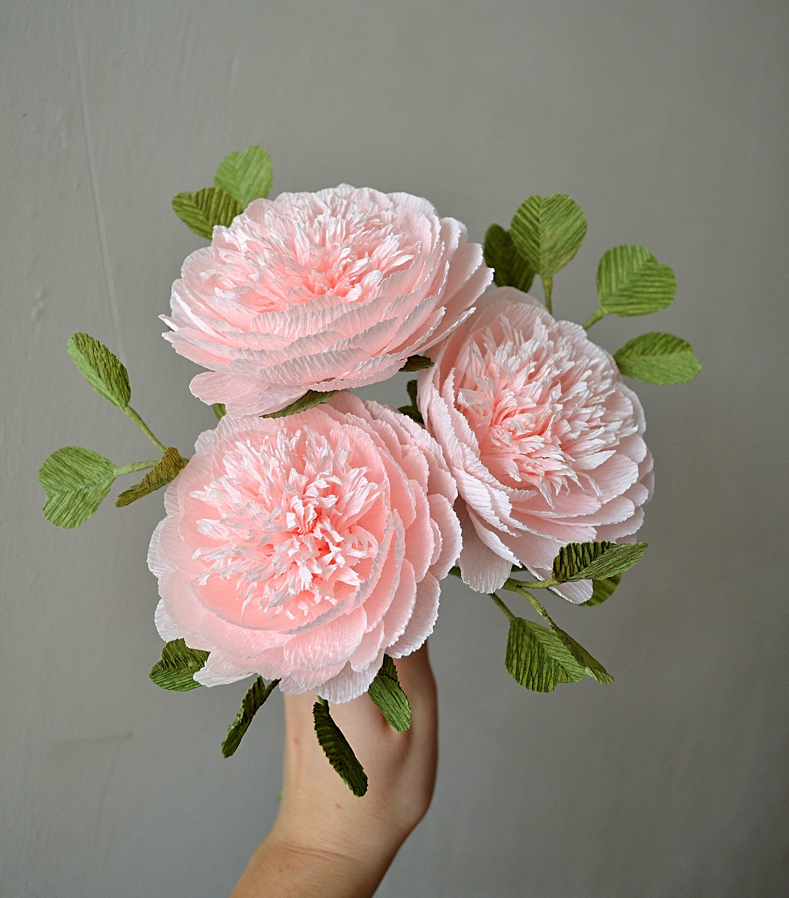 Pink Peonies Paper Flower Bouquet, Paper Peonies Anniversary ...